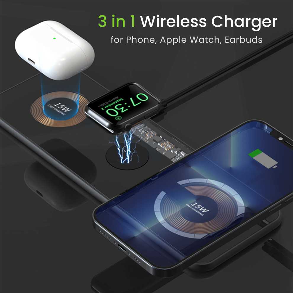 MagCharge 3-in-1 Transparent Wireless Charger (D2000) – Sevenaire